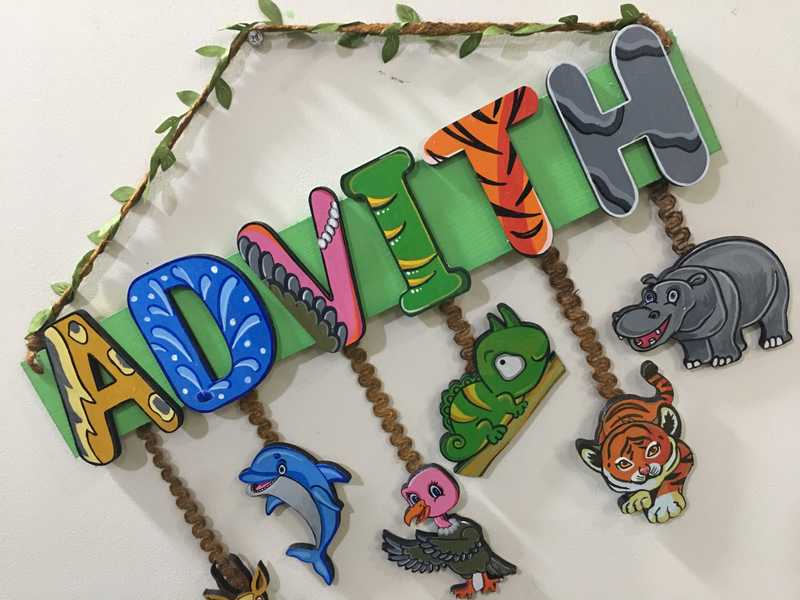 Jungle Theme Kids Name plate for Children | Hitchki
